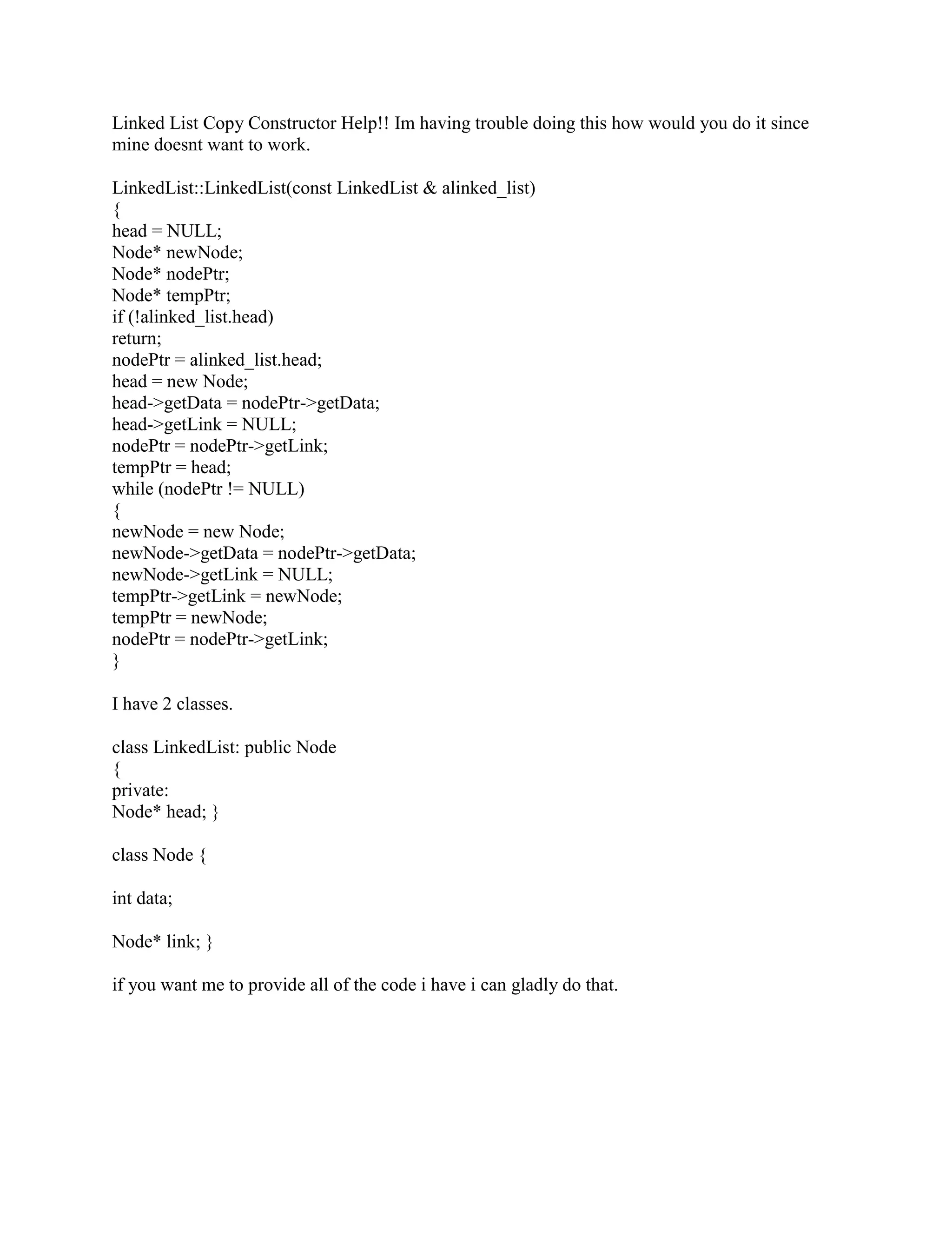 Linked List Copy Constructor Help!! Im having trouble doing this how w.docx