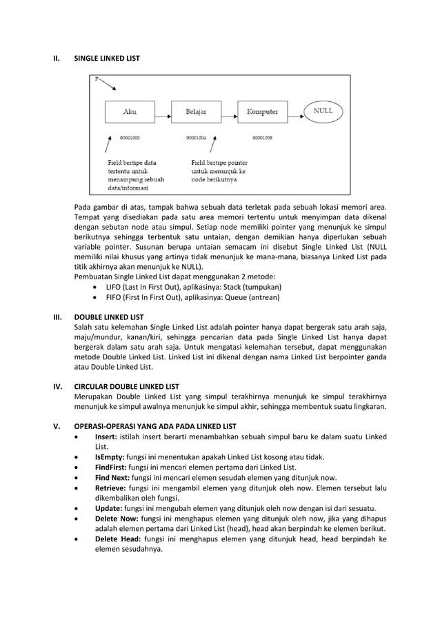 Linked List dalam Struktur Data | PDF