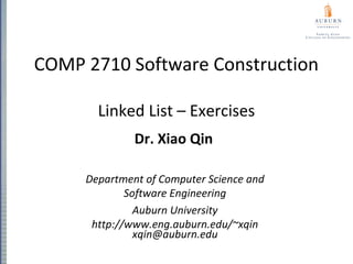 COMP2710: Software Construction - Linked list exercises | PPT