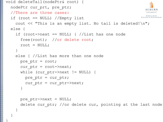 COMP2710: Software Construction - Linked list exercises | PPT