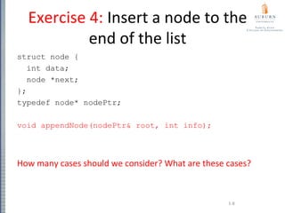 COMP2710: Software Construction - Linked list exercises | PPT