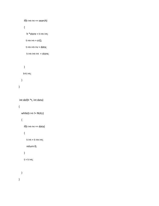 Linked list searching deleting inserting | PDF