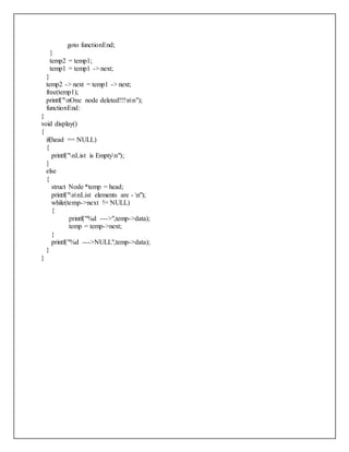 Linked list imp of list | DOCX | Programming Languages | Computing