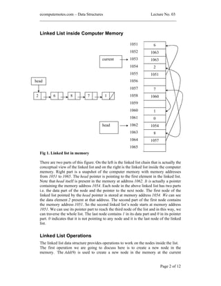 computer notes - Linked list inside computer memory | PDF | Programming ...