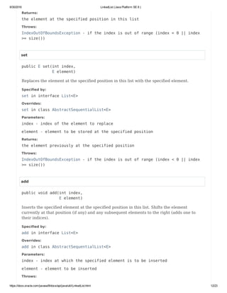 Linked list (java platform se 8 ) | PDF
