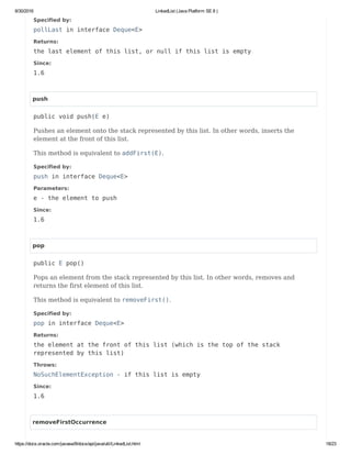 Linked list (java platform se 8 ) | PDF