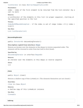 Linked list (java platform se 8 ) | PDF