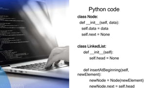 Linked List Presentation in data structurepptx | PPTX