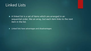 Linked Lists | PPTX | Programming Languages | Computing