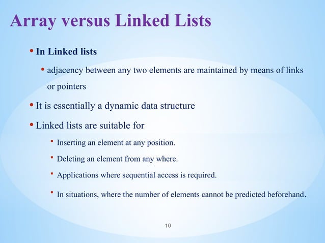 Linked Lists, Single Linked list and its operations | PPT