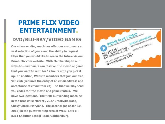 Prime Flix Video and We Steam It! Auto Salon | PPT