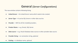 Linked servers (Database Links) in MS SQLSERVER | PDF | Databases | Computer Software and ...