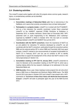 LinkedTV Dissemination and Standardisation Report | PDF