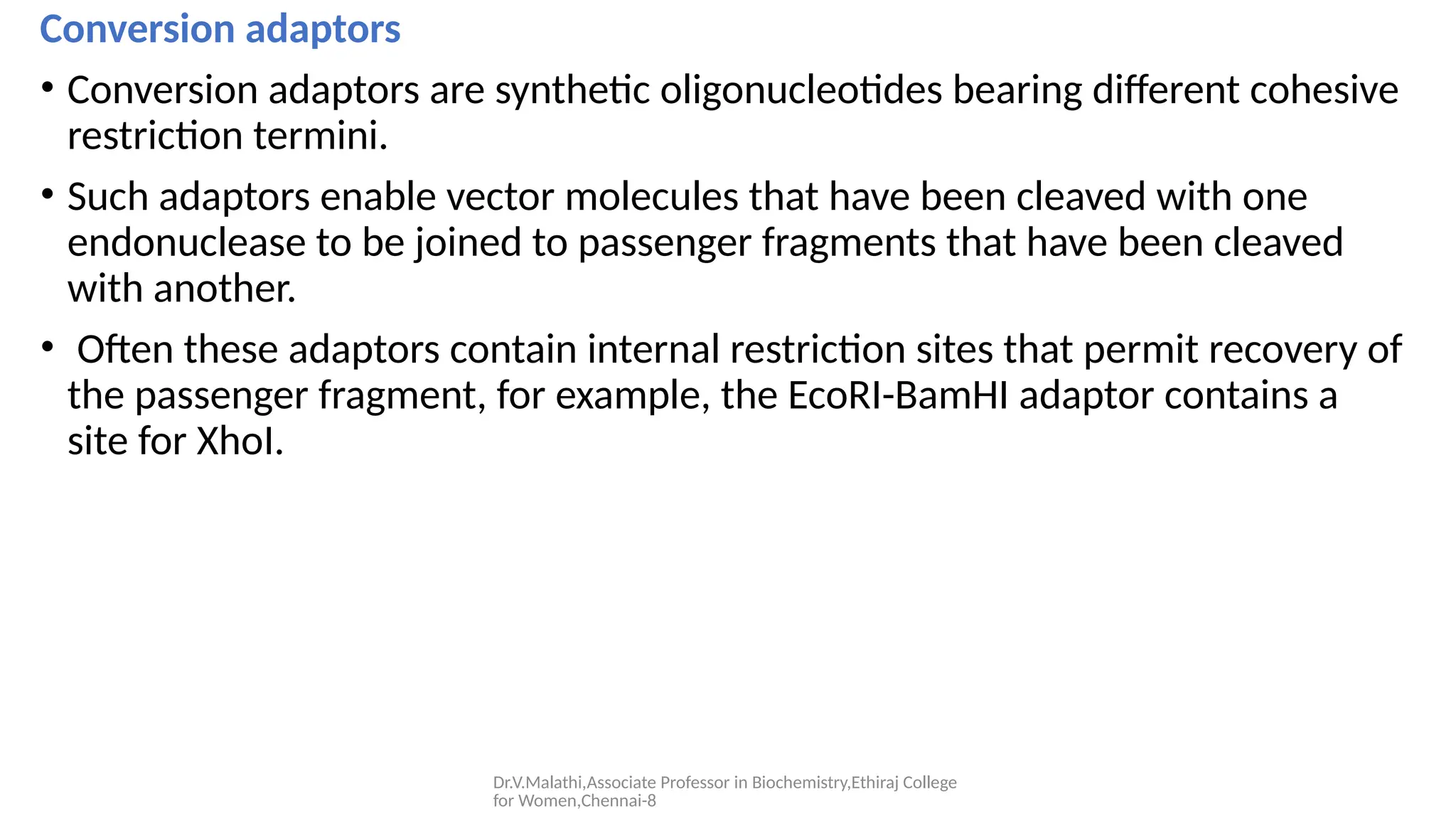 Presentation on Linkers &Adapters used in rDNA Technology | PPTX