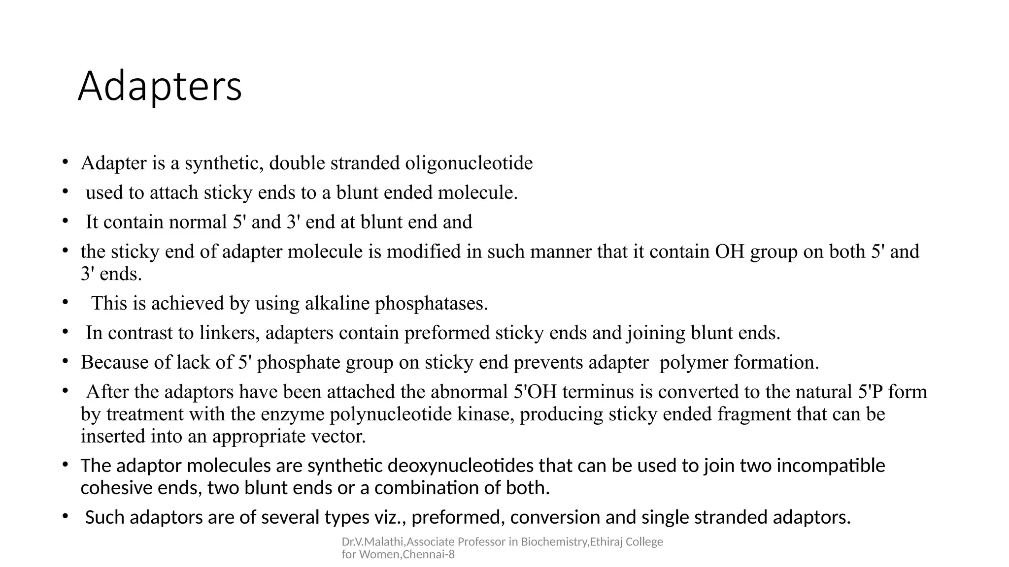 Presentation on Linkers &Adapters used in rDNA Technology | PPTX