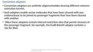 Presentation on Linkers &Adapters used in rDNA Technology | PPTX