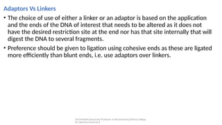 Presentation on Linkers &Adapters used in rDNA Technology | PPTX