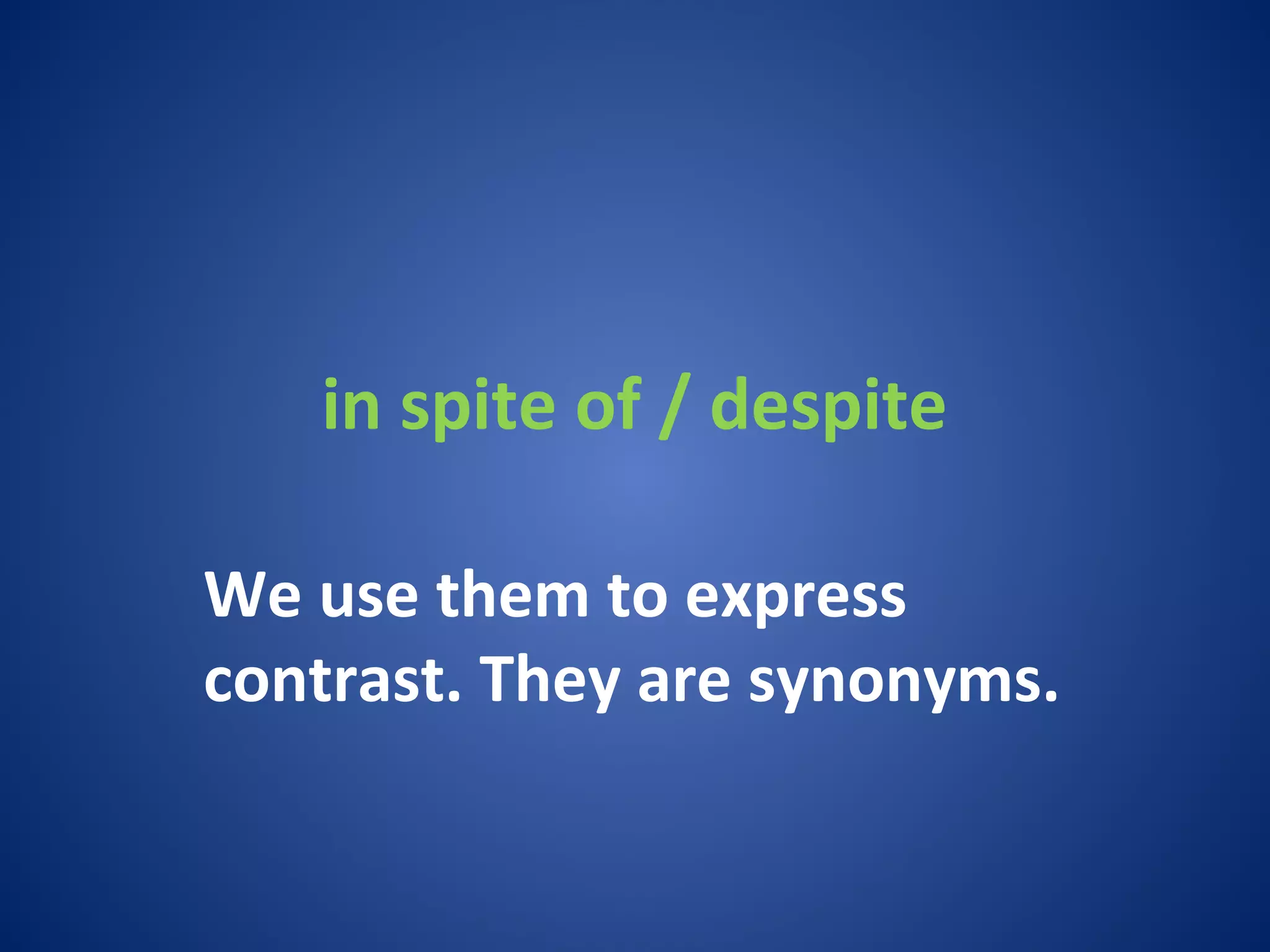 Linking words that express contrast | PPT