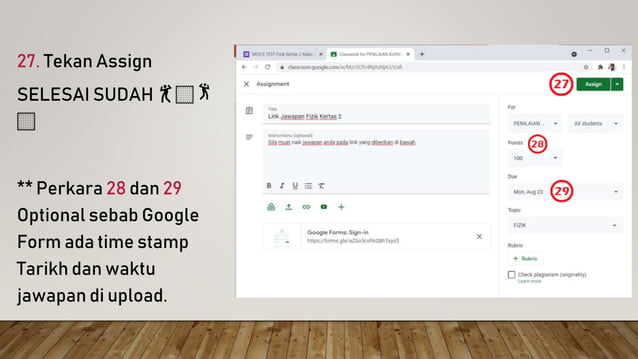 Link Cara bina GOOGLE FORM - Step by Step.pptx | Free Download