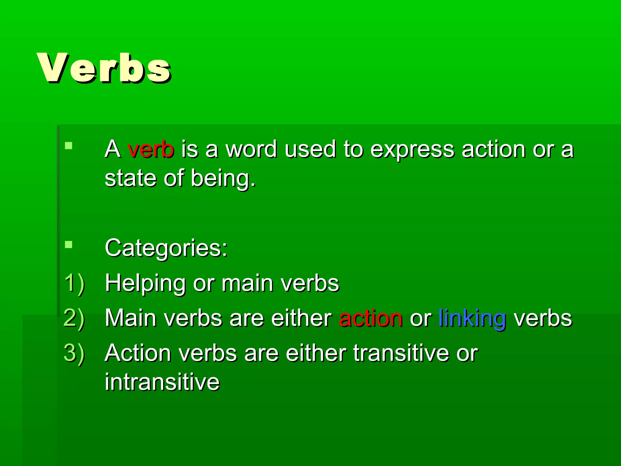 Linking and action verbs (Mariam) | PPT