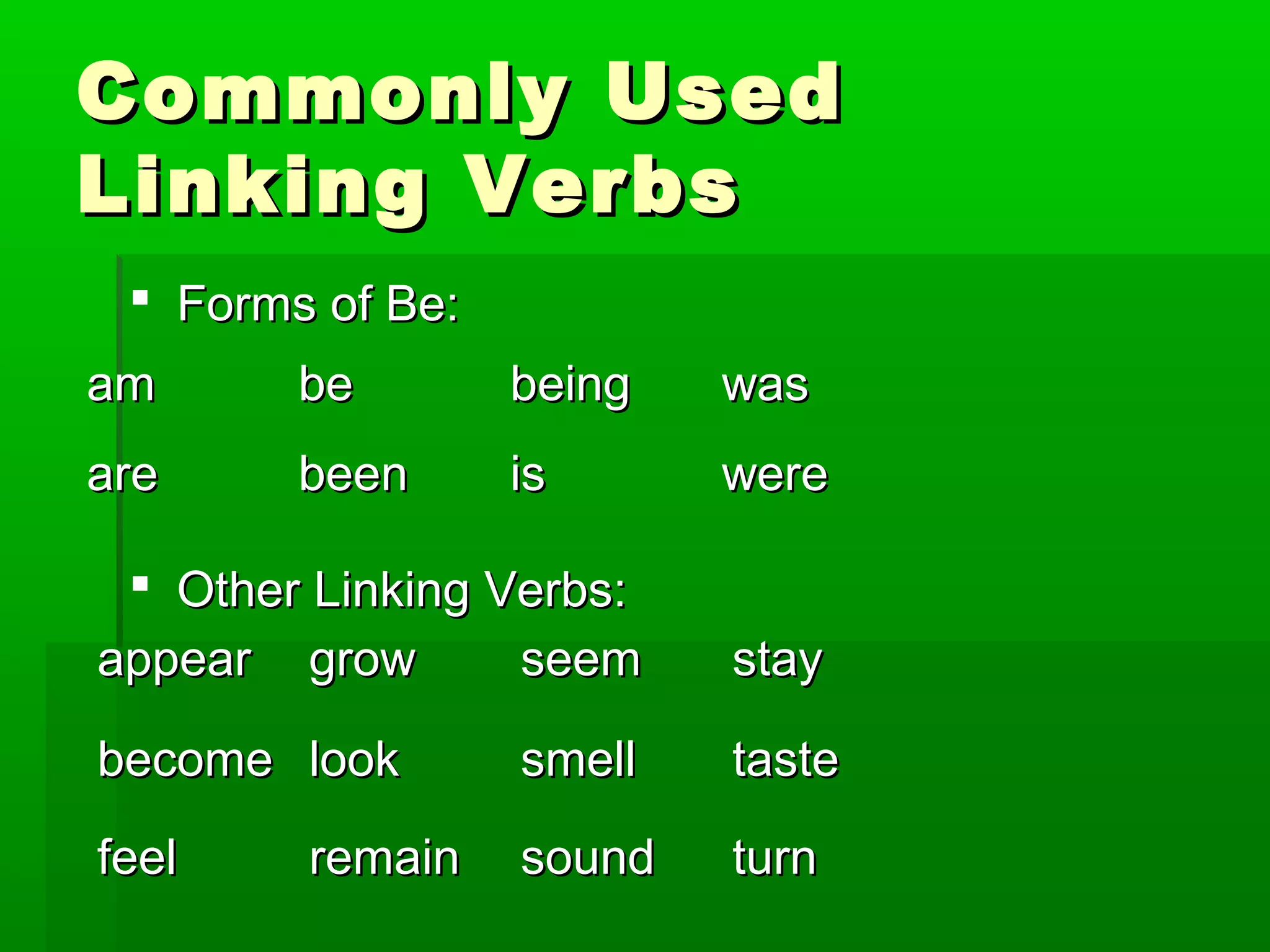 Linking and action verbs (Mariam) | PPT