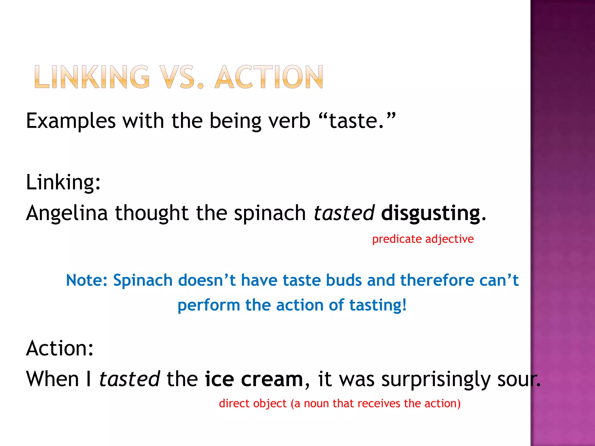 Linking Verbs | PPTX