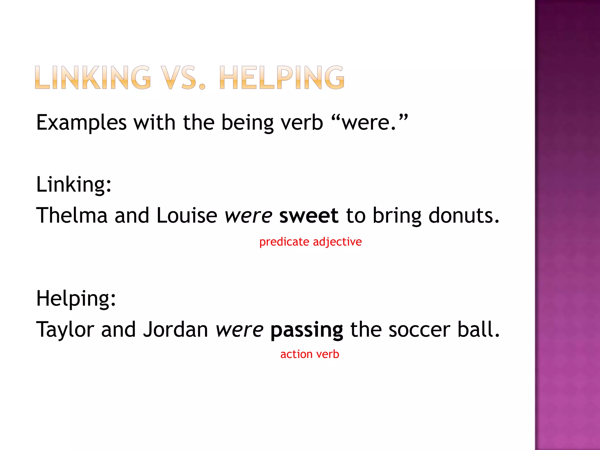 Linking Verbs | PPTX
