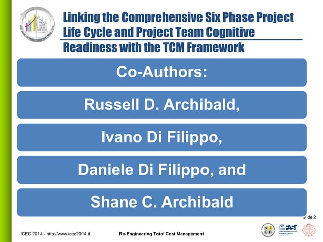 ICEC 2014 Linking 6 Phase Project Life Cycle with TCM Framework-Slides ...