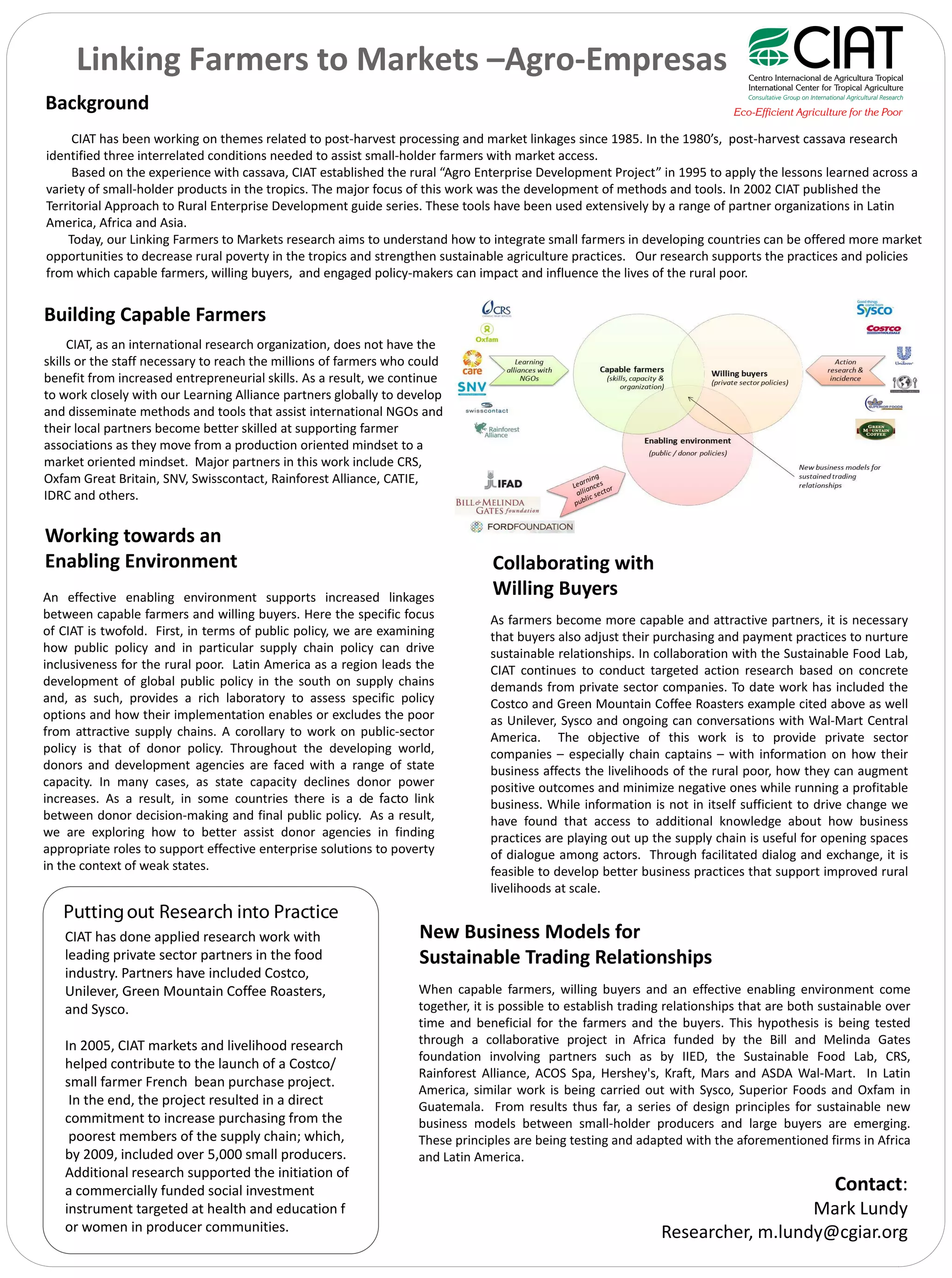 poster49: Linking farmers to markets - Agro-Empresas | PDF