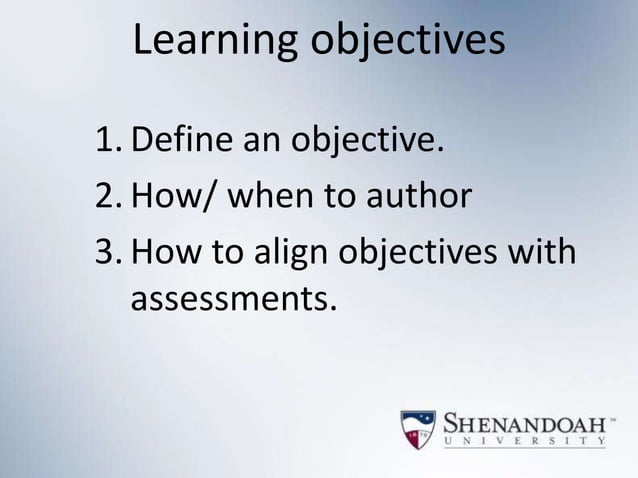 Learning Objectives Presentation | PPTX