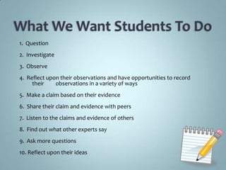 Linking literacy with science inquiry | PPTX