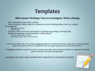 Linking literacy with science inquiry | PPTX