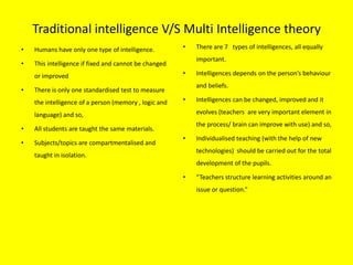 Linking multiple intelligences approaches with technologies | PPTX