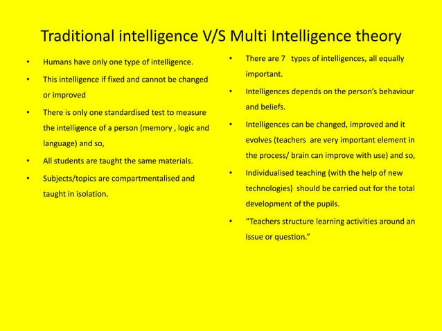 Linking multiple intelligences approaches with technologies | PPT