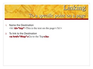 HTML Linking Overview | PPT