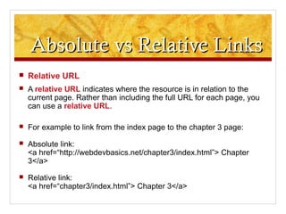 HTML Linking Overview | PPT