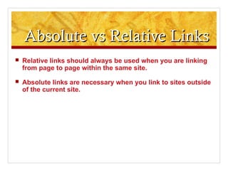 HTML Linking Overview | PPT