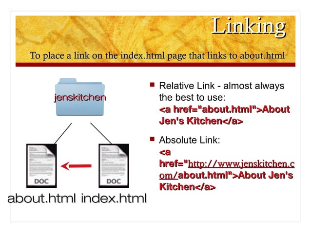 HTML Linking Overview | PPT | Web Design and HTML | Internet