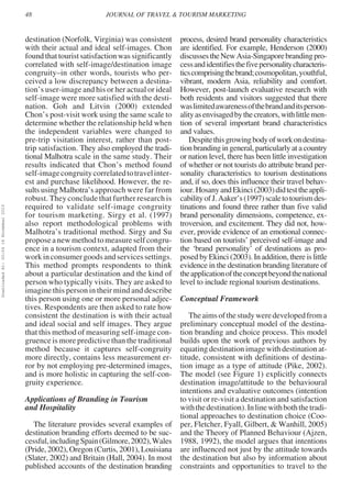 Linking Travel Motivation, Tourist Self Image And Destination Brand Personality | PDF