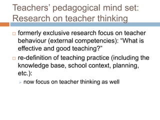 Linking various approaches teachers' pedagogical mindset and moral ...