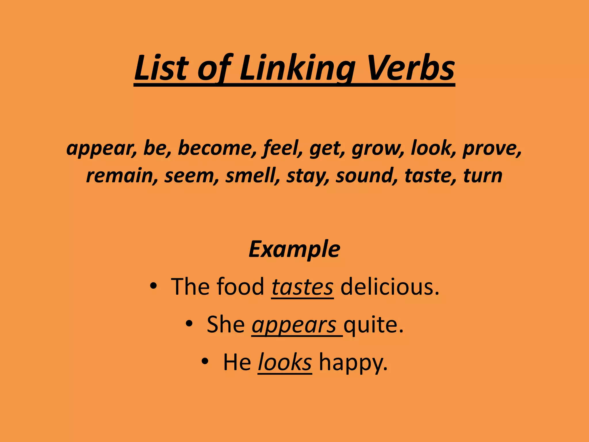 Linking verbs | PPT