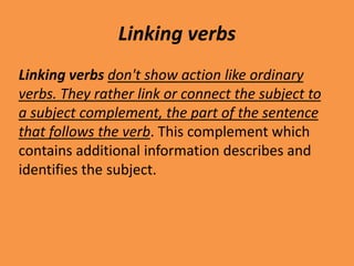 Linking verbs | PPT
