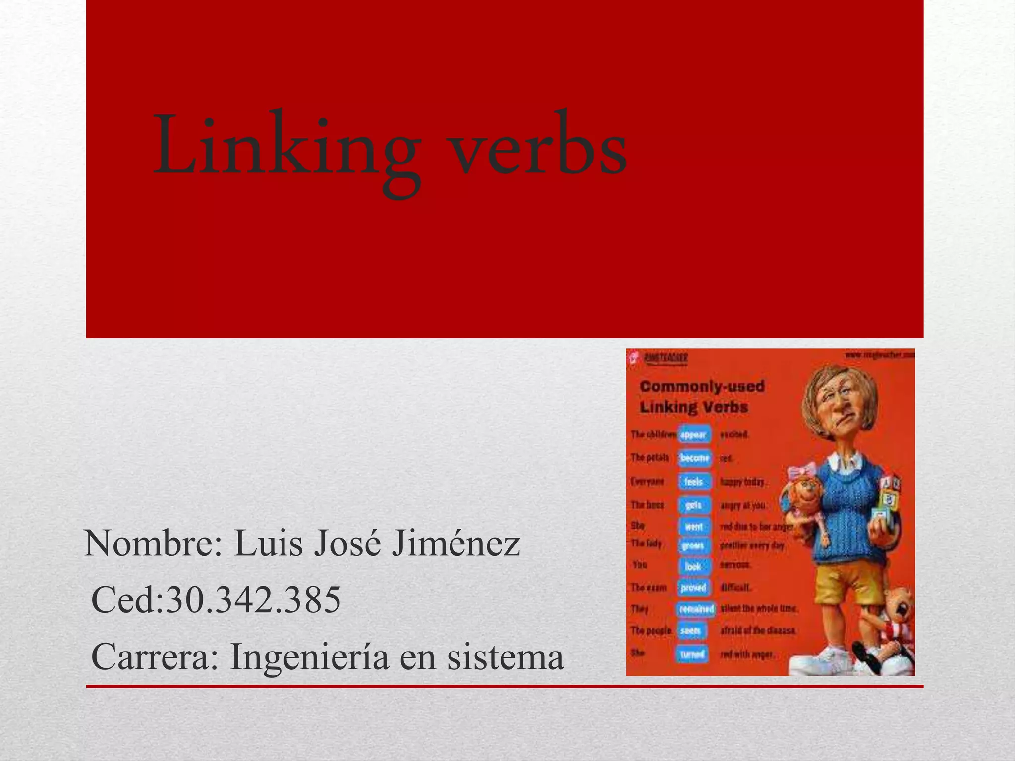 MAPA MENTAL SOBRE LOS LINKING VERBS | PPT