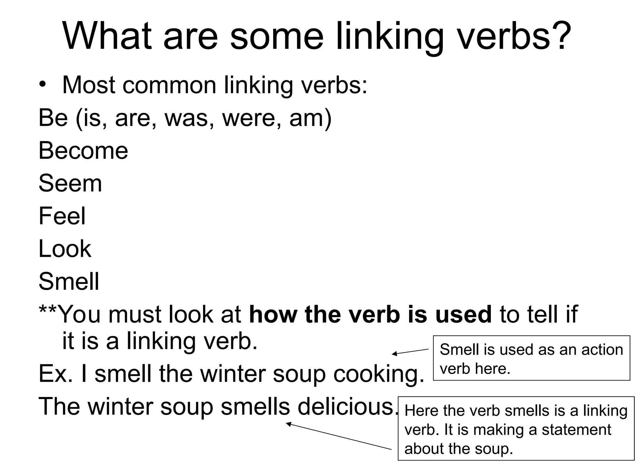 Linking Verbs.ppt grammar lesson got benefit | PPT