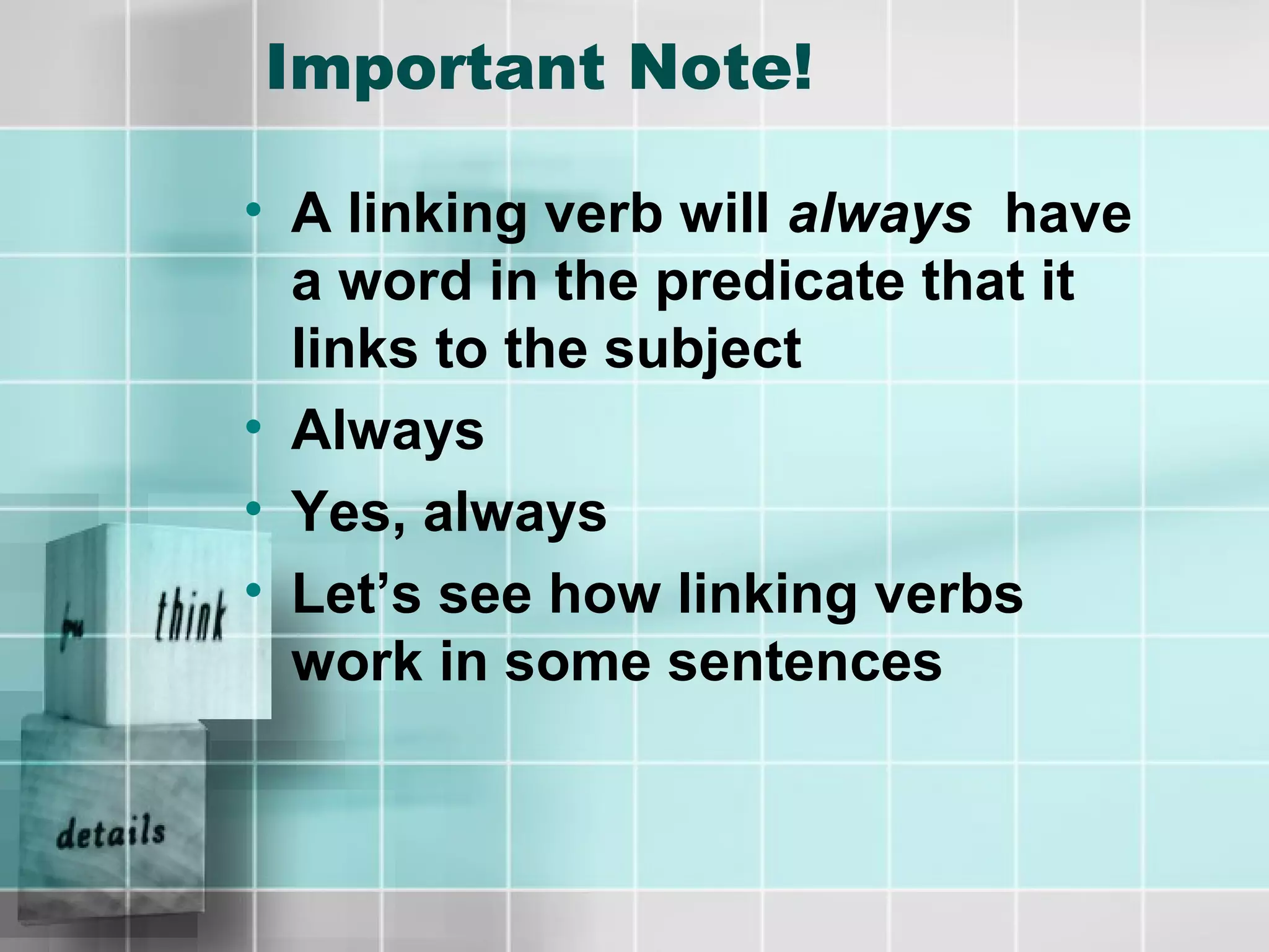Linking verbs ppt | PPT