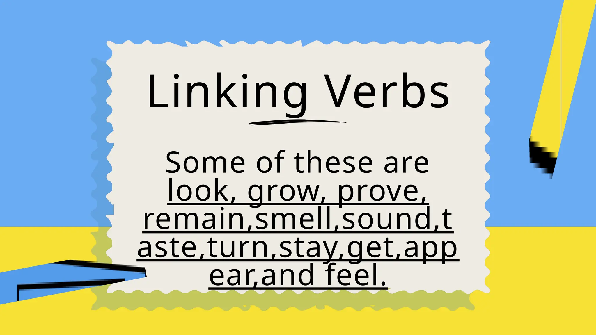 Linking Verbs Presentation in Blue Yellow Bold Style.pptx
