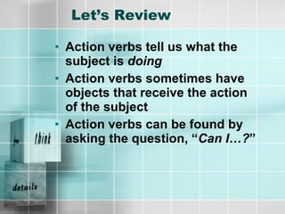 Linking verbs show | PPS
