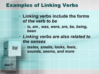Linking verbs show | PPS