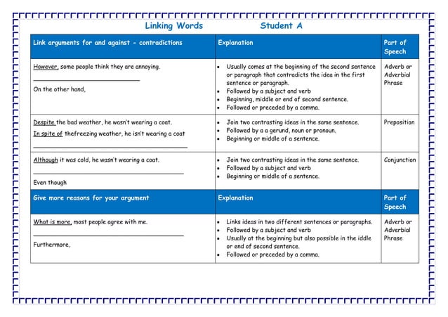 Linking Words | DOCX | Education
