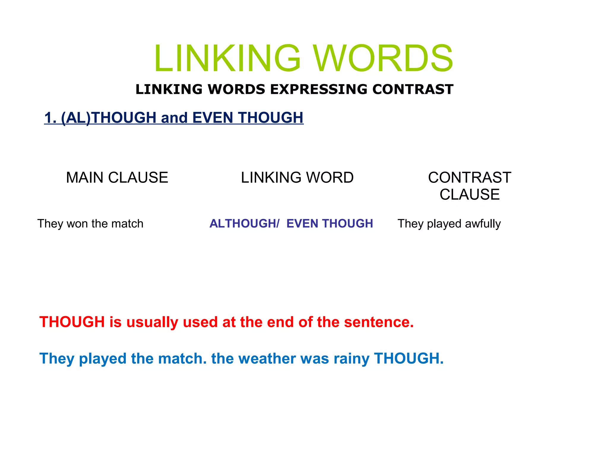 LINKING WORDS FOR FCE | PPT